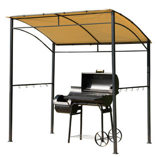 Outsunny 01-0279 BBQ Grill Canopy Steel Frame Shelter - Brown