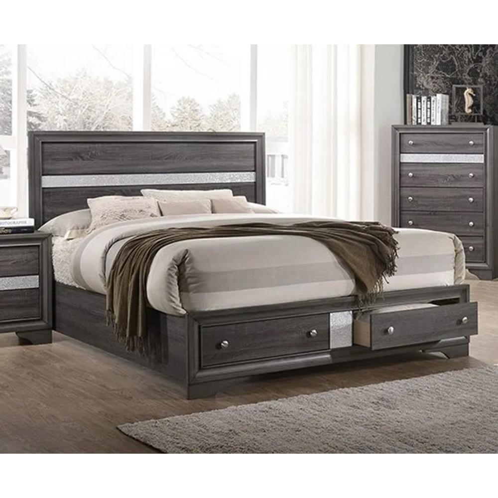 Hollywood Decor Mia 5-Piece Queen-Size Storage Bedroom Set in Wood Finish