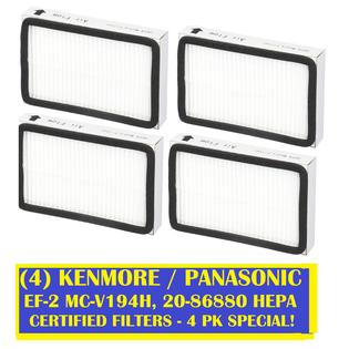 HQRP 887774401301794 (4 Pack) For Panasonic EF2 HEPA Certified Exhaust ...