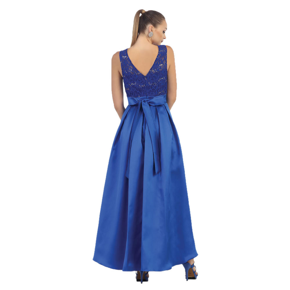 Designer SIMPLE FLOWY PROM EVENING GOWN SLEEVELESS SPECIAL OCCASION DRESS