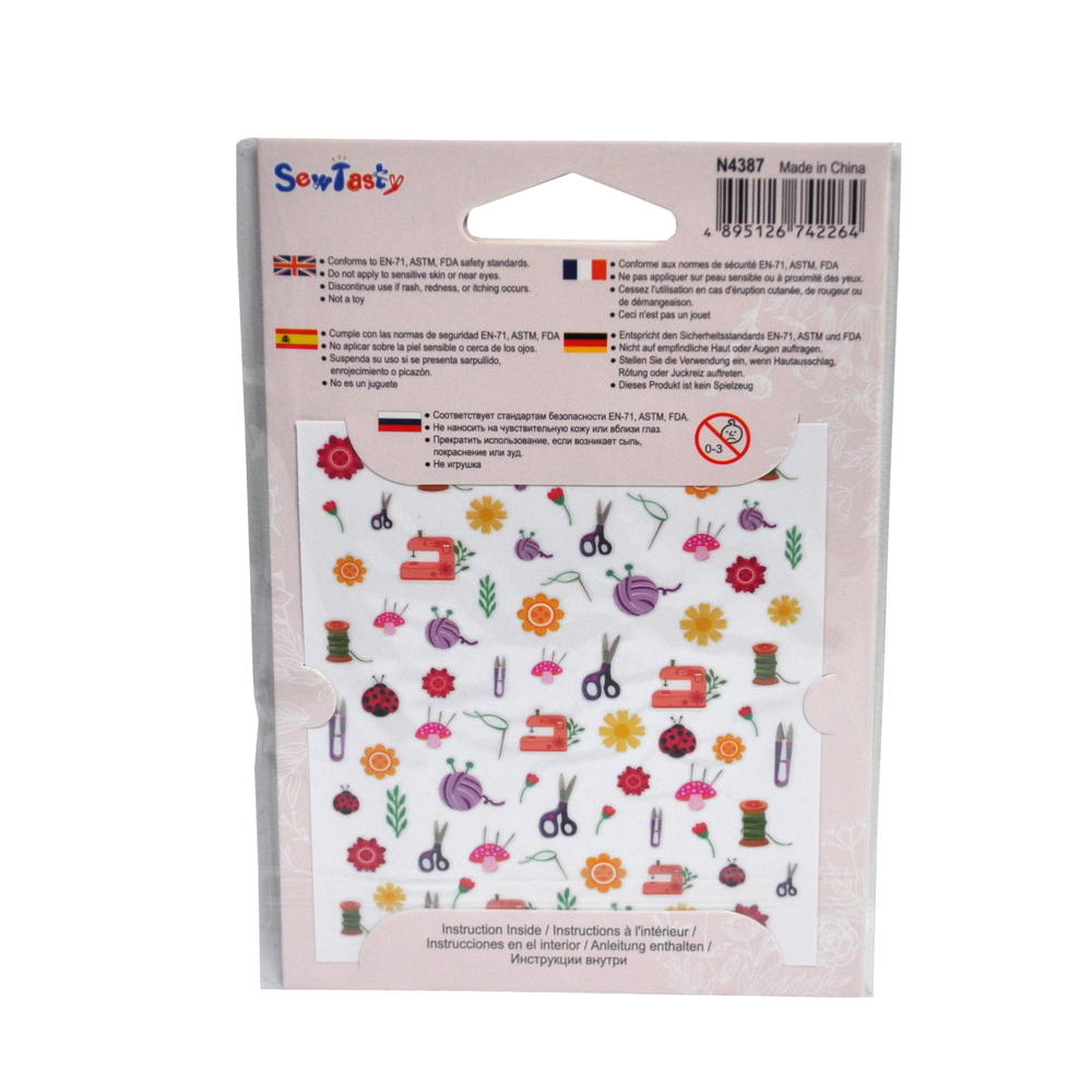 SewTasty Sew Fun Nails Decals Sewing Notions Stickers
