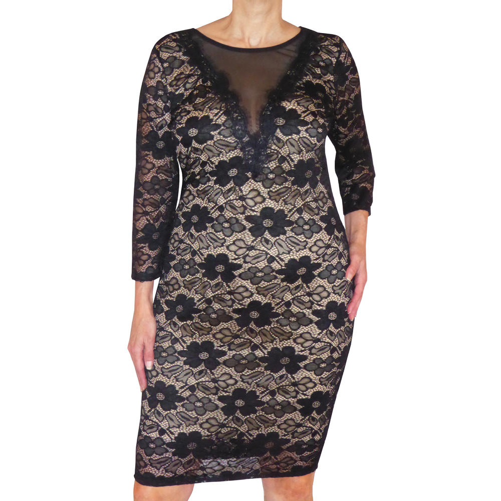 Funfash Plus Size Clothing Black Lace Slimming Women Cocktail Dress ...