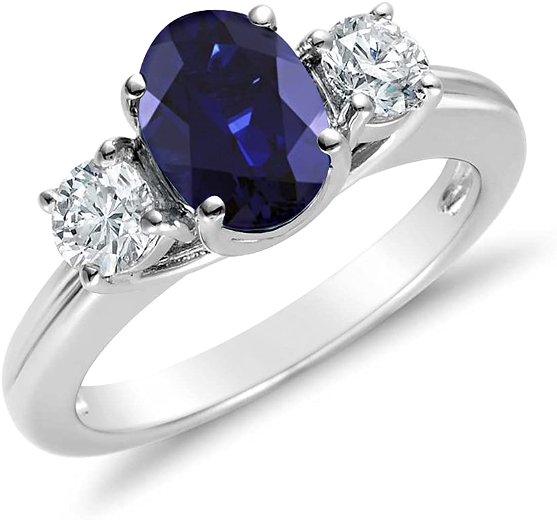 Voss+Agin 10k White Gold Genuine Diamond and Sapphire Ring (2.00 CTW)