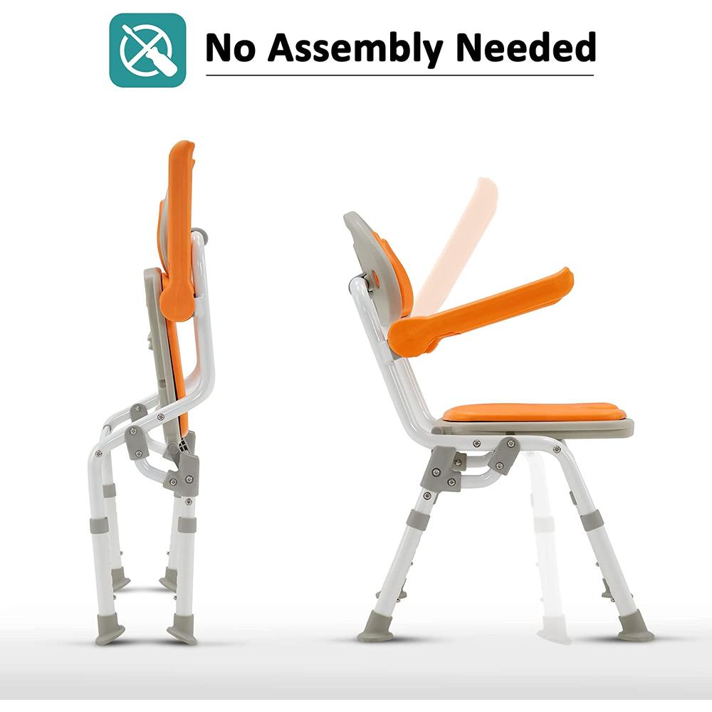 Mcombo Shower Chair with Cutout for Elderly, No Assembly Needed ...