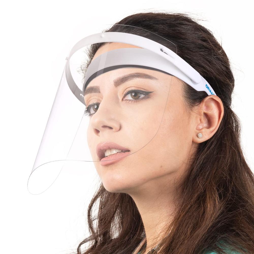OKIAAS Flip Up Face Shield, No Fogging Transparent Face Shields, Fits ...
