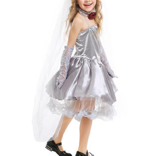 Unomatch Kids Girls Beautiful Ghost Bride Halloween Costume