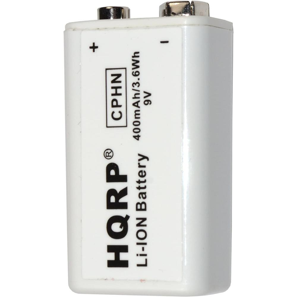 HQRP 9V 400 mAh LiION 9-Volt Rechargeable / Radio / Square / 6LR61 / 7 ...