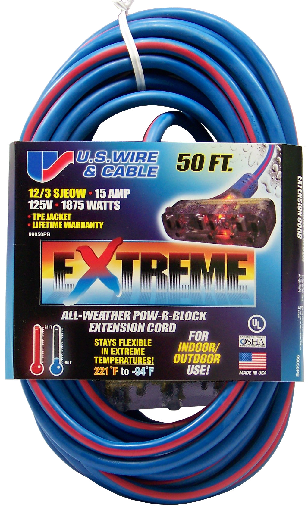 US WIRE & CABLE Triple Outlet three Conductor Grounded EXTREME All ...