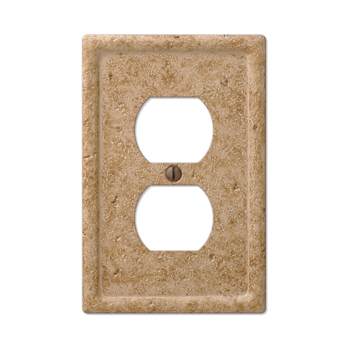 Howplumb Noce Travertine Texture Faux Stone Single Duplex Outlet Wall ...