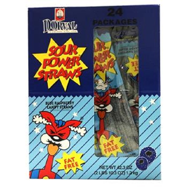 UPC 029126150659 - SOUR POWER STRAWS BLUE RASPBERRY 2 oz Each ( 24 in a ...
