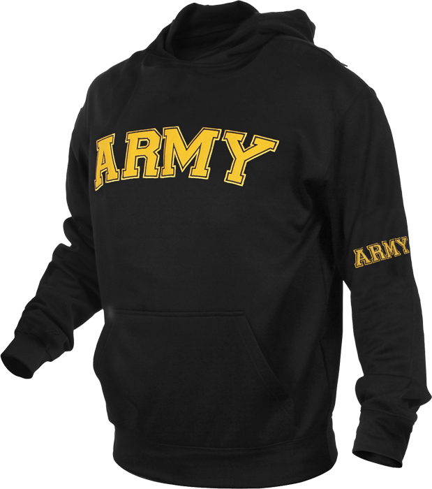 US Army Black Army Pullover Hooded Sweatshirt