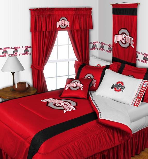 Sports Coverage Ohio State Buckeyes 6 Pc QUEEN Comforter Set and One ...
