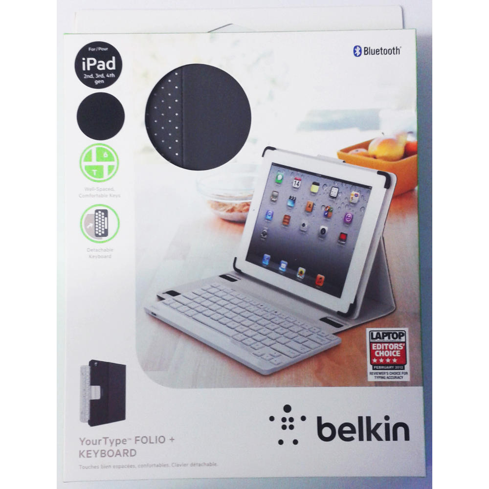 Belkin NEW Belkin YourType Folio + Keyboard Wireless for Ipad 2, 3 and ...