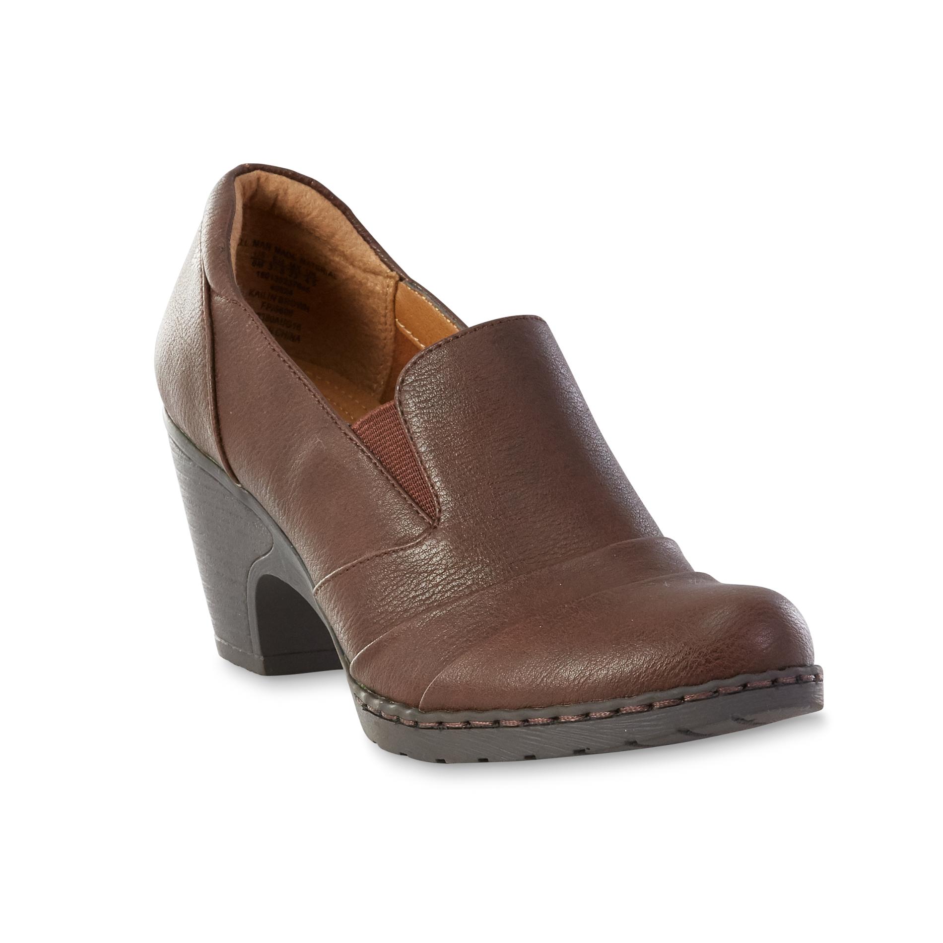 Basic Editions Women's Kailin Brown High-Heel Loafer