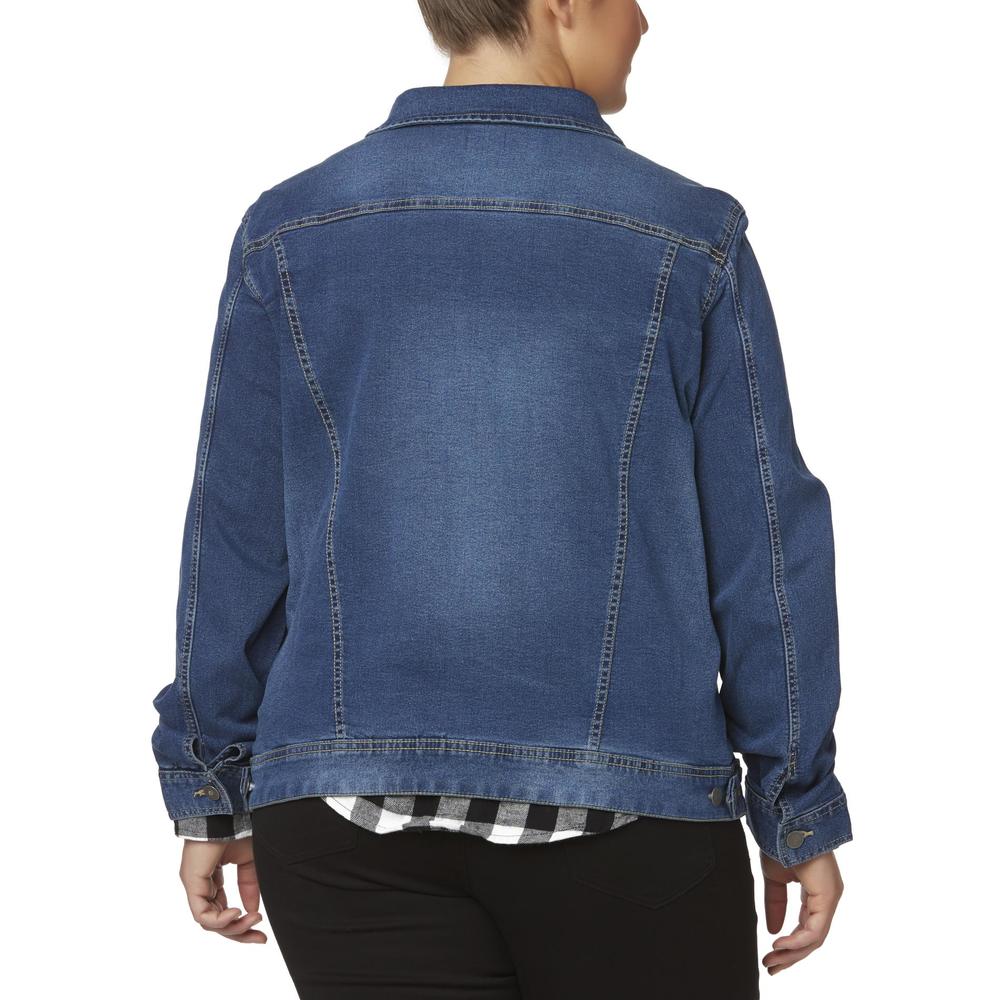 Basic Editions Women's Plus Denim Jacket