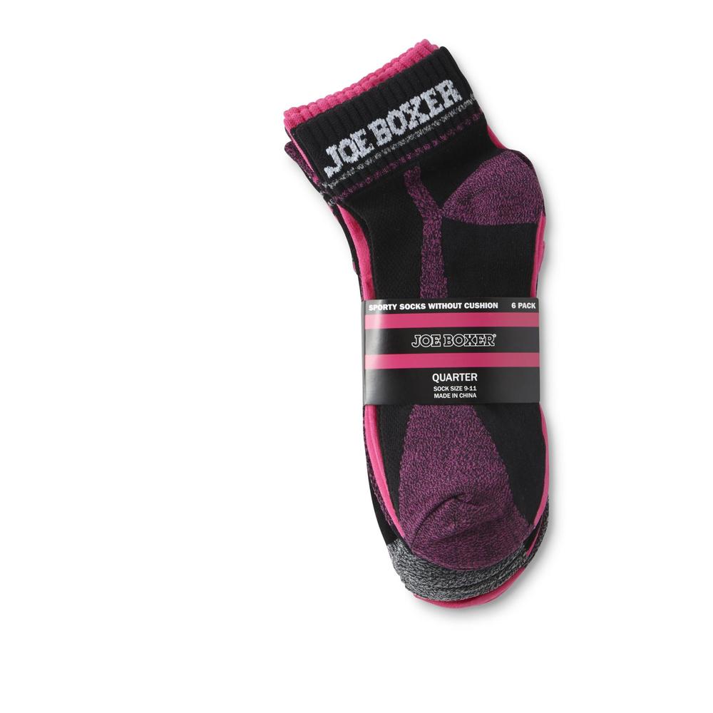 Joe Boxer Women's 6-Pairs Athletic Quarter Socks