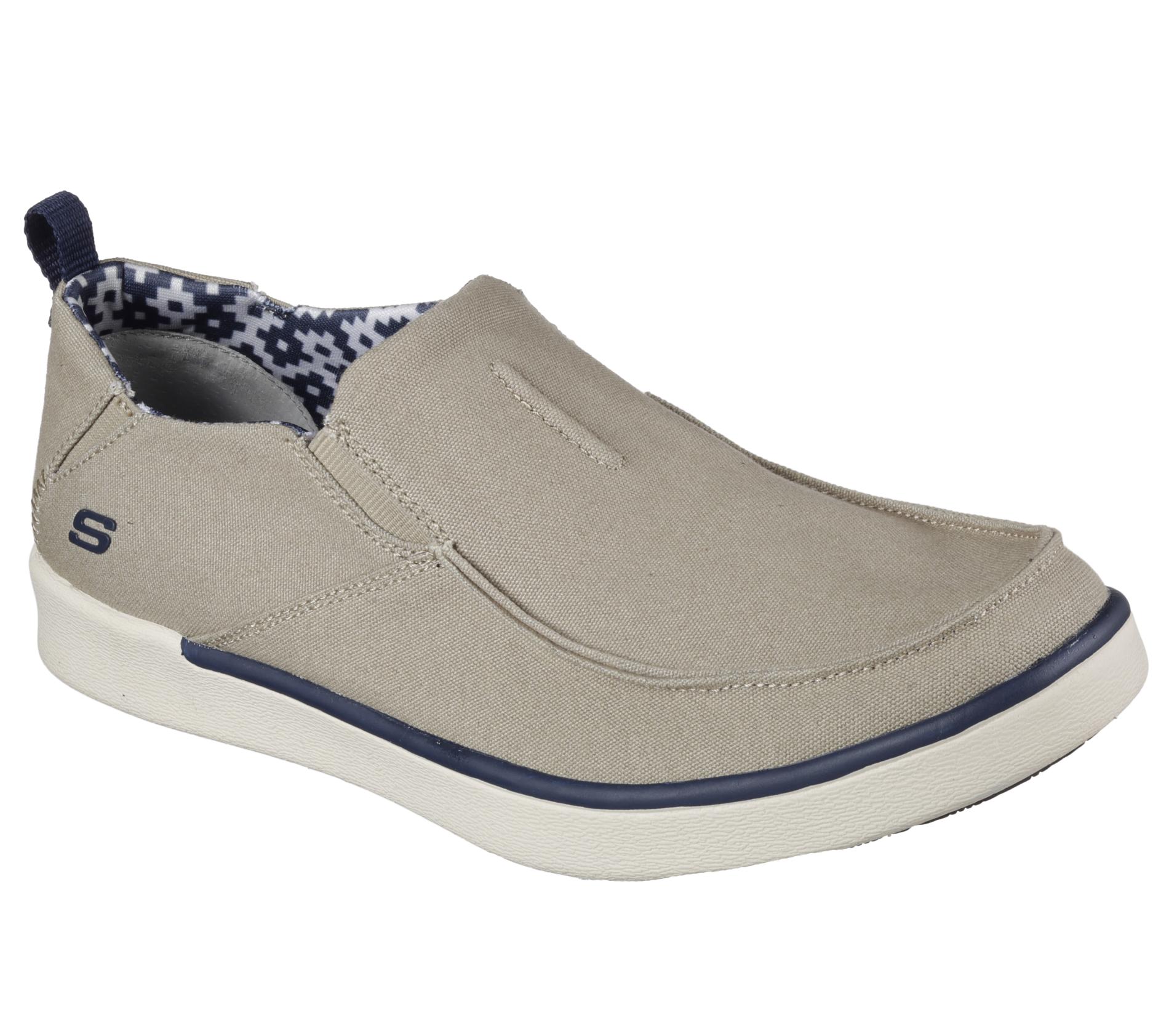 Skechers Mens Lented Canvas Slip On Tan