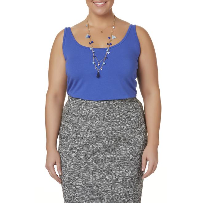 Simply Emma Women's Plus Scoop Neck Tank Top