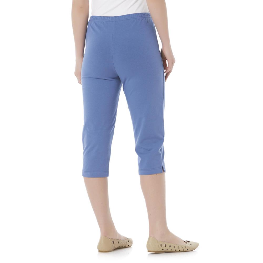 Basic Editions Women's Knit Capri Pants