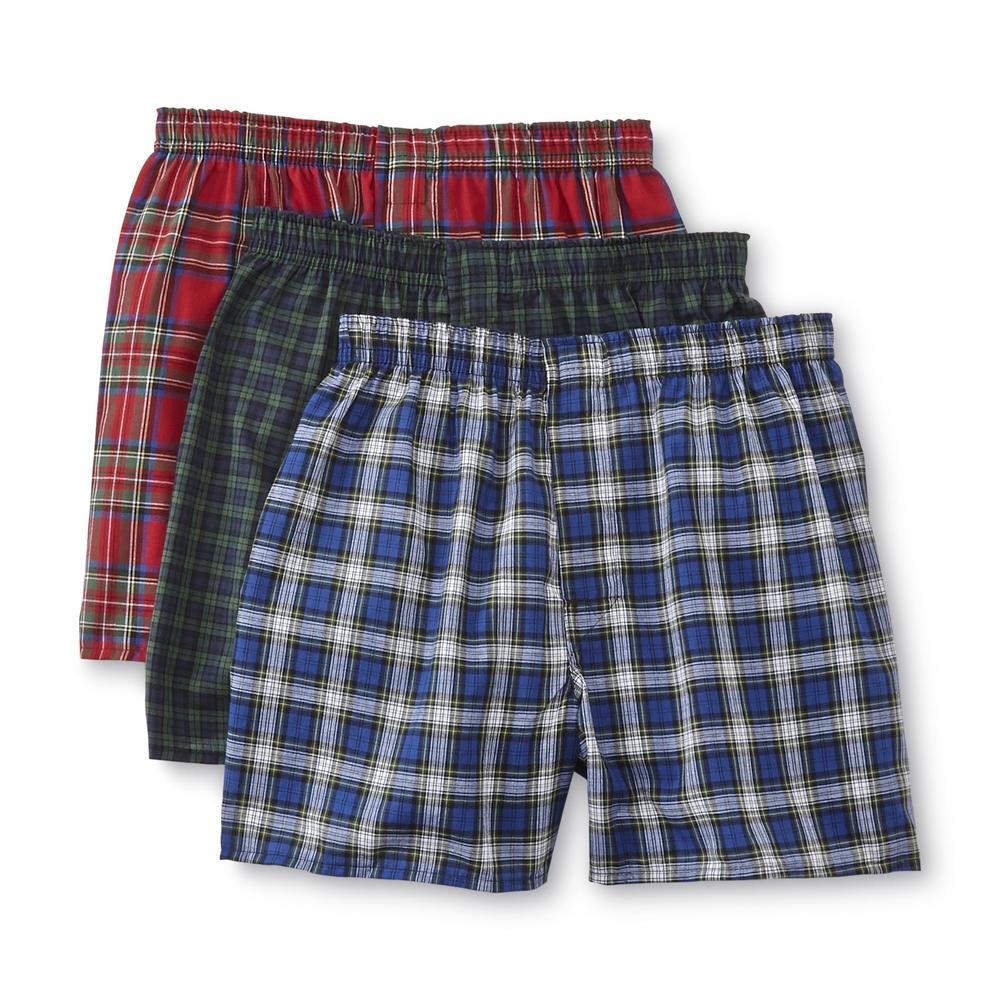 Hanes 3-Pairs Boy's Tagless Boxers - Plaid