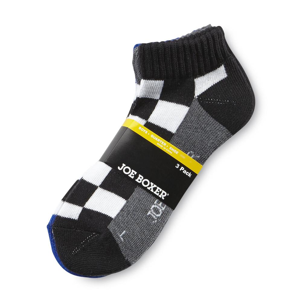 Joe Boxer 3-Pairs Men's Quarter Socks - Checkered