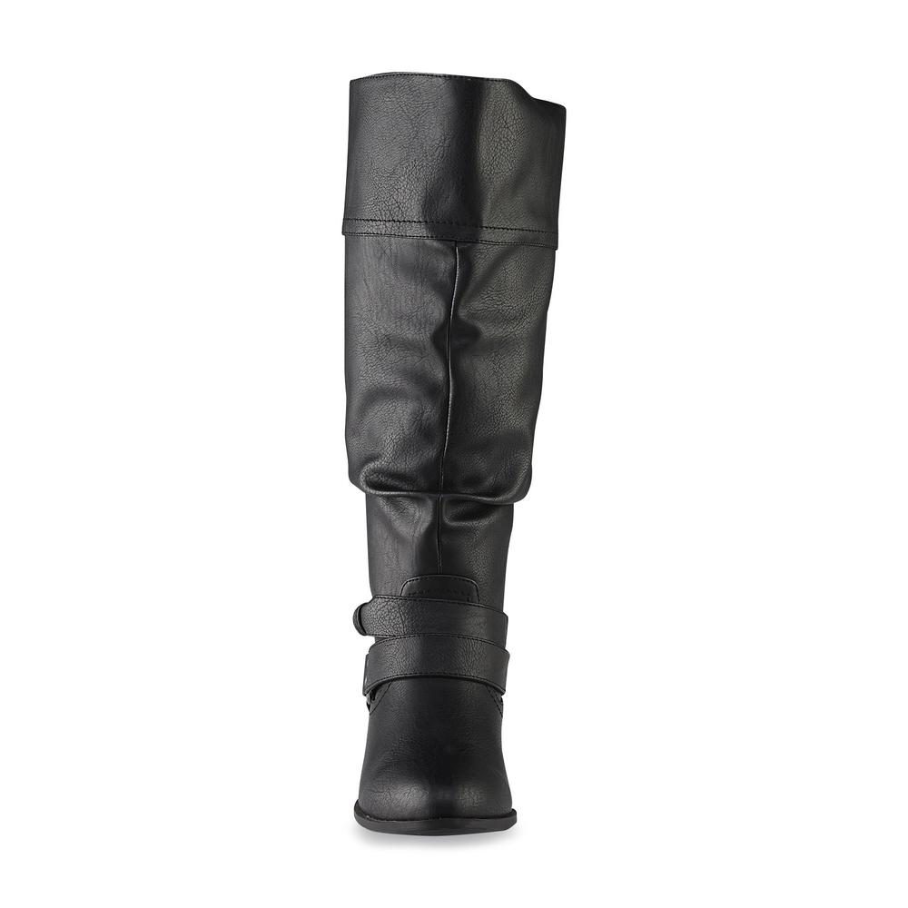 Joe Boxer Women's Zayne Black Riding Boot - Wide Width Available