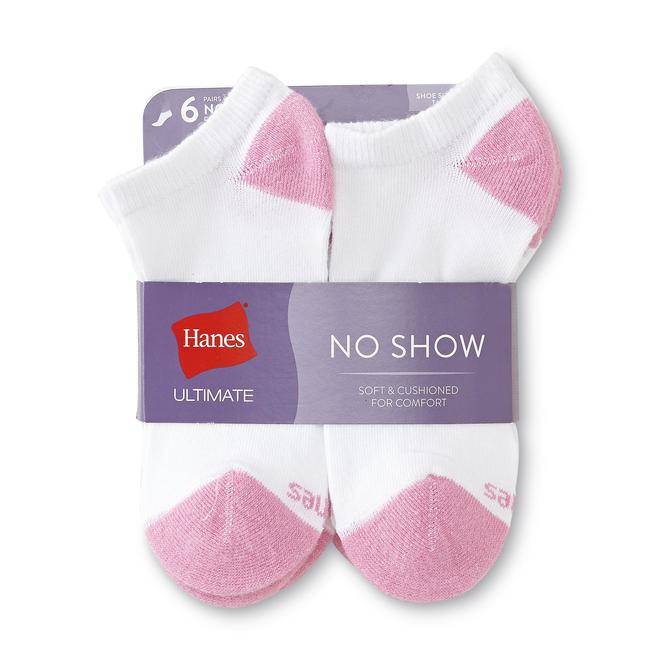 Hanes Womens 6 Pairs Ultimate No Show Socks