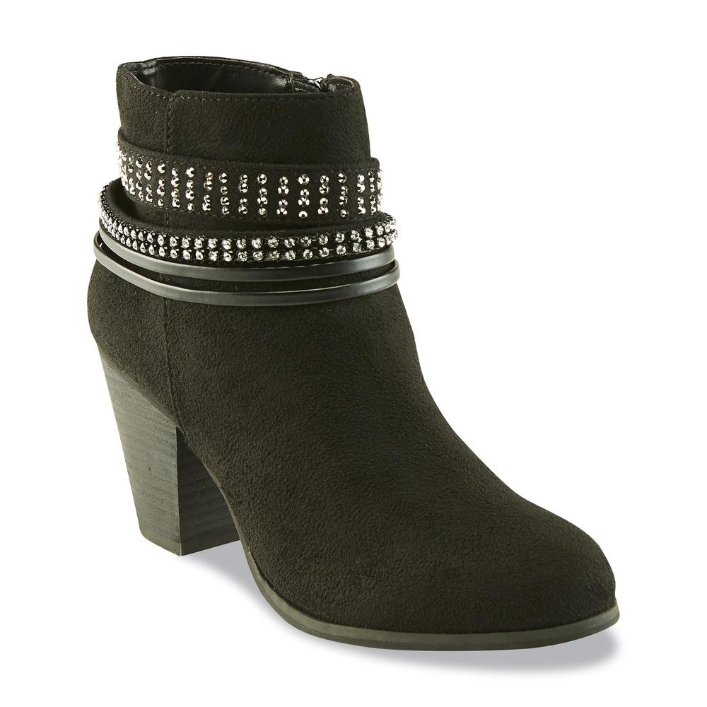Bongo Women's Suzanna Black Embellished Ankle Bootie