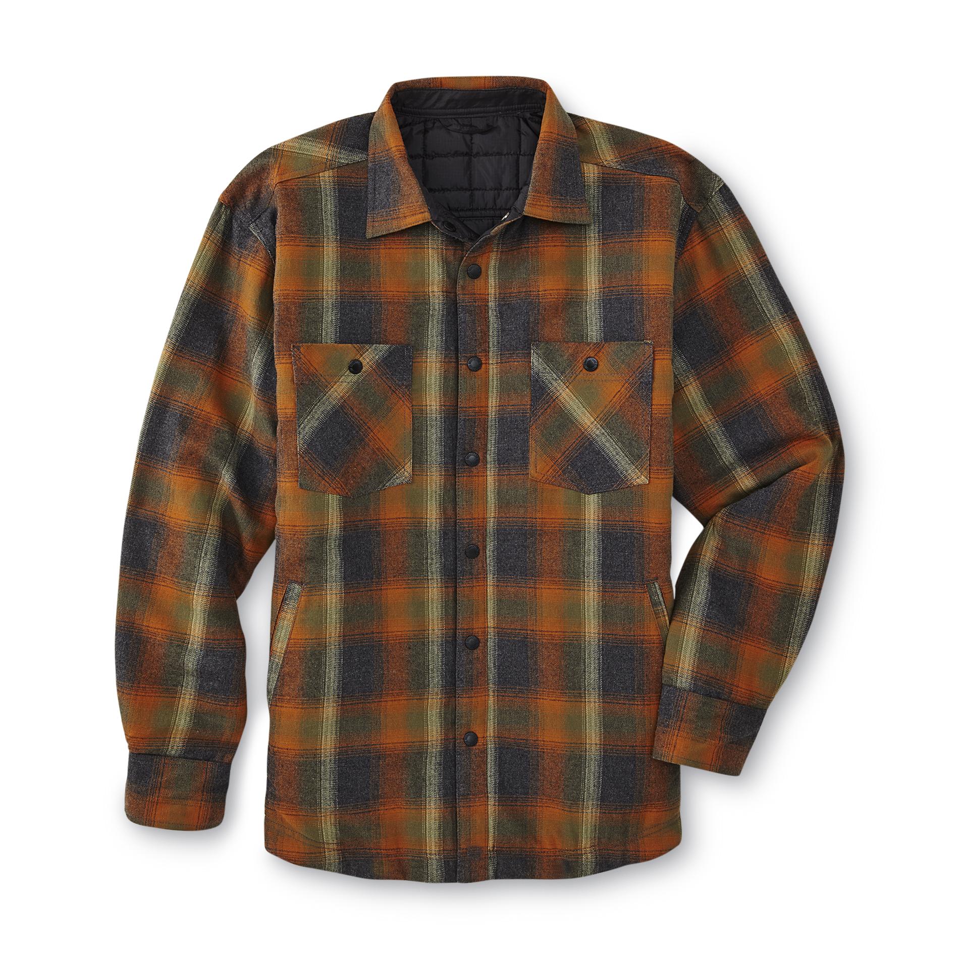 Men's Reversible Flannel Shirt Jacket - Plaid