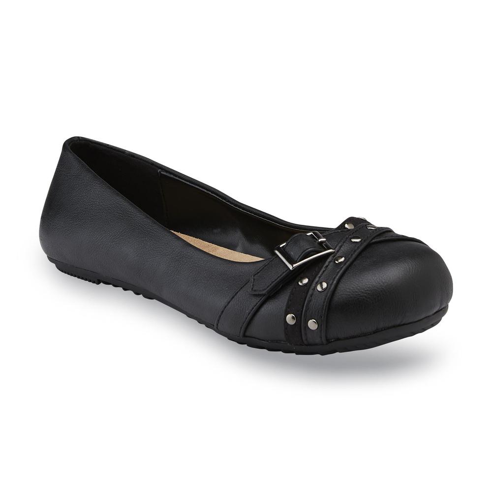 Bongo Women's Gwendolyn Black Ballet Flat - Wide Width Available