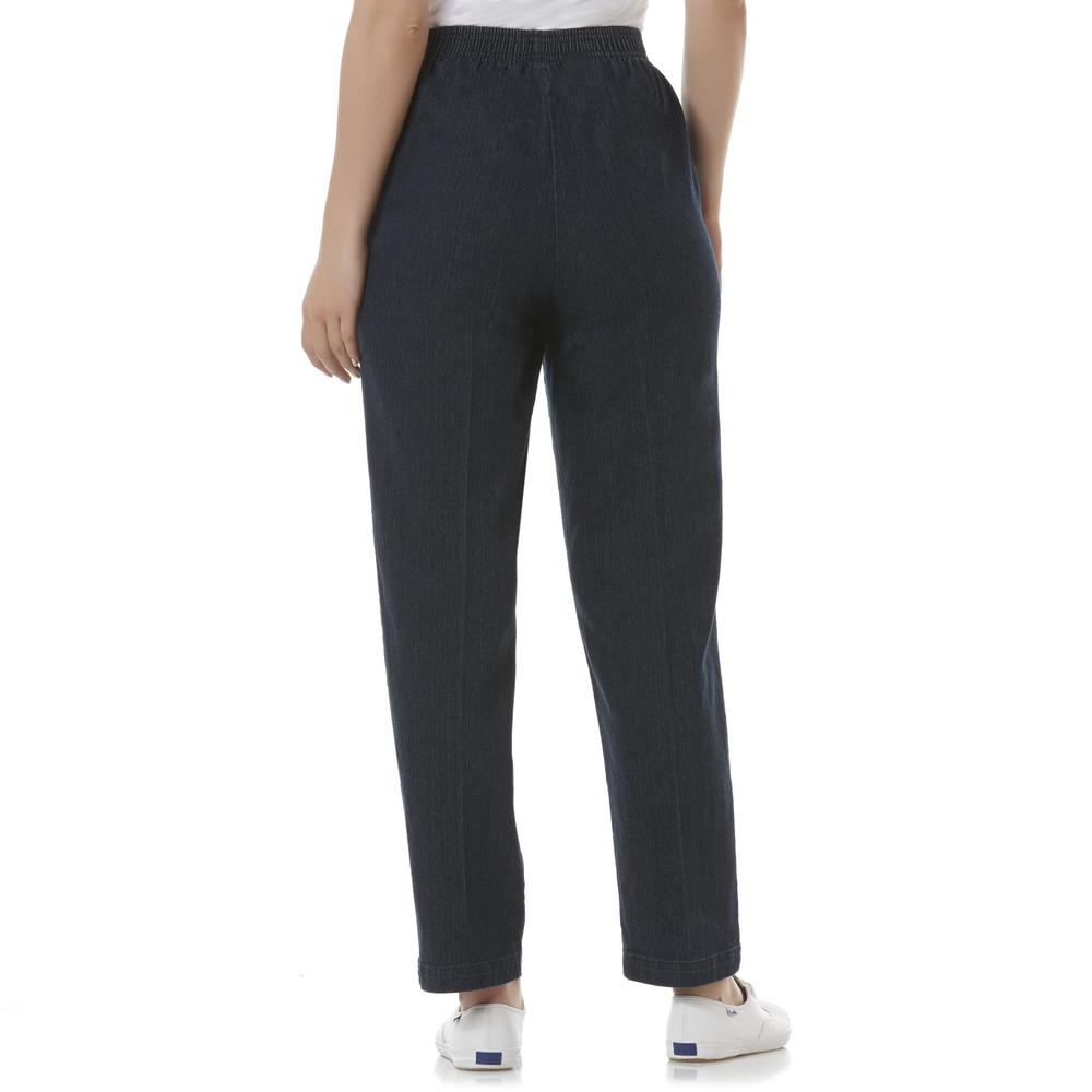 Laura Scott Petite's Elastic Waist Jeans - Dark Wash