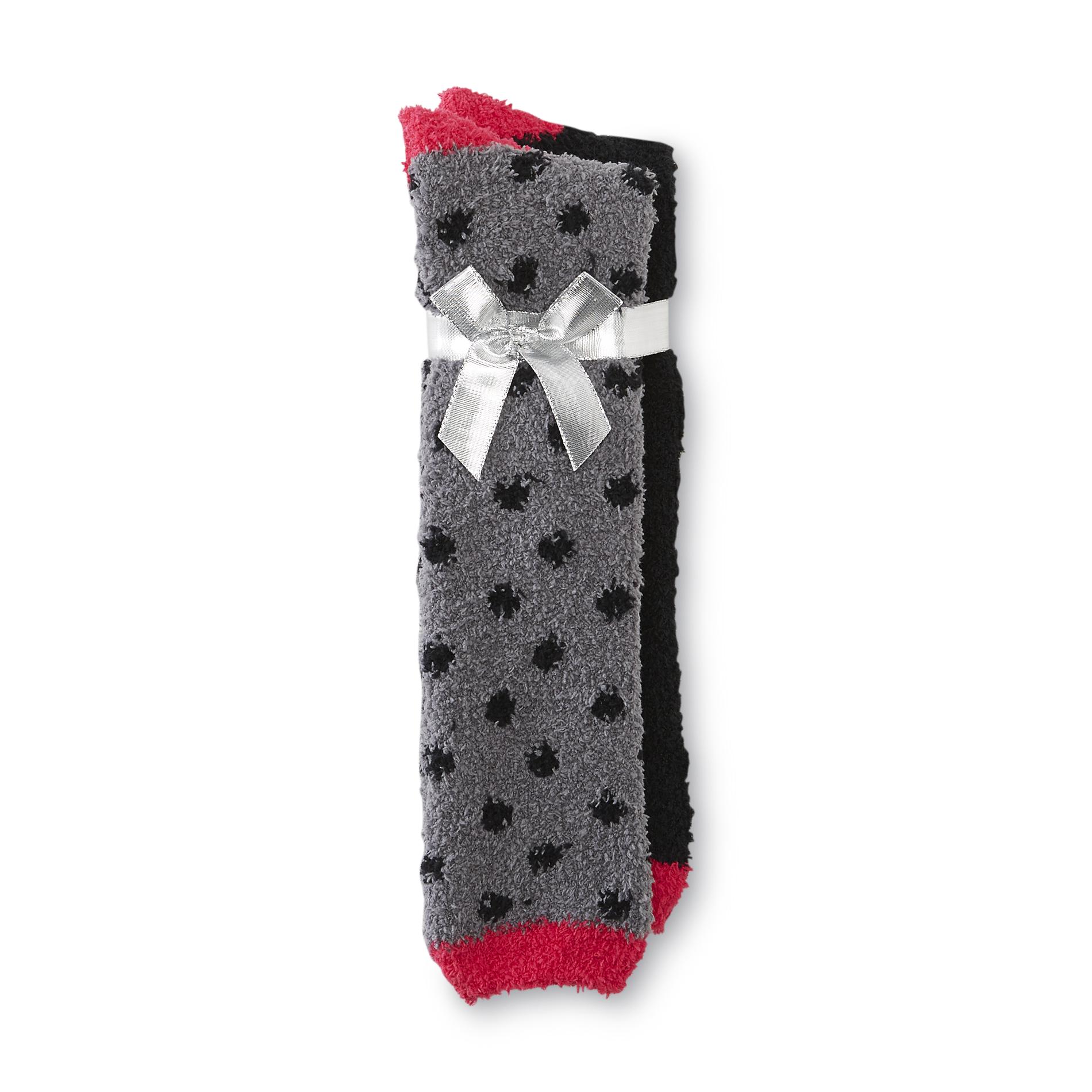 Joe Boxer Women's 2-Pairs Cozy Knee-High Socks - Polka Dot