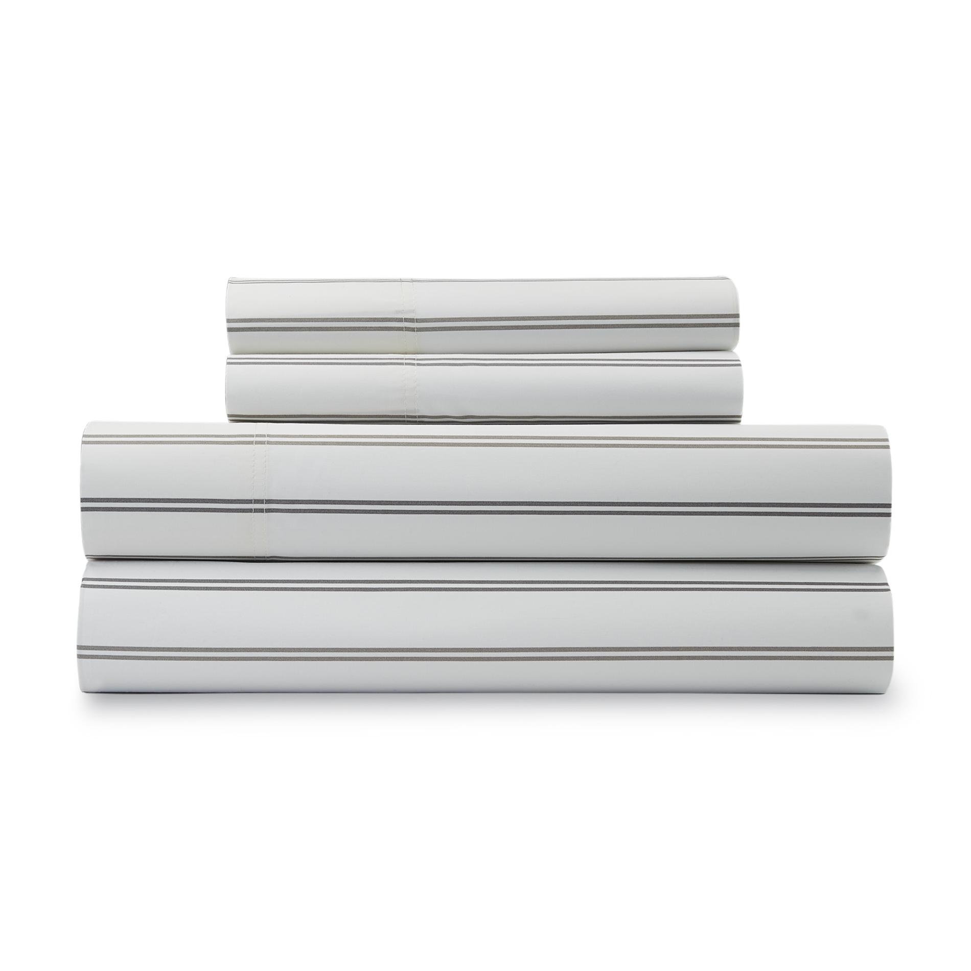 4-Piece Striped Flexi-Fit Sheet Set