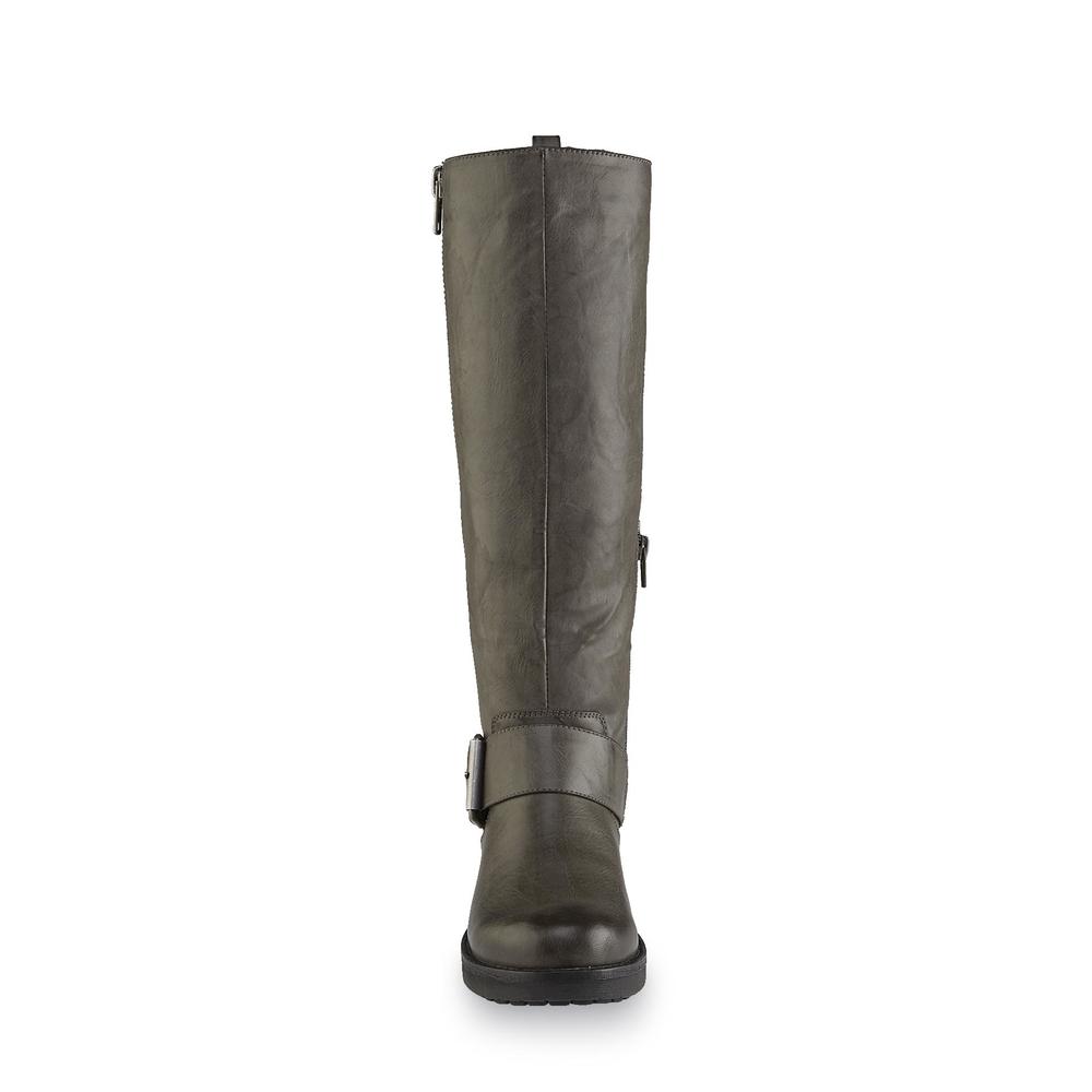TheraShoe Women's Peterson Gray Knee-High Riding Boot