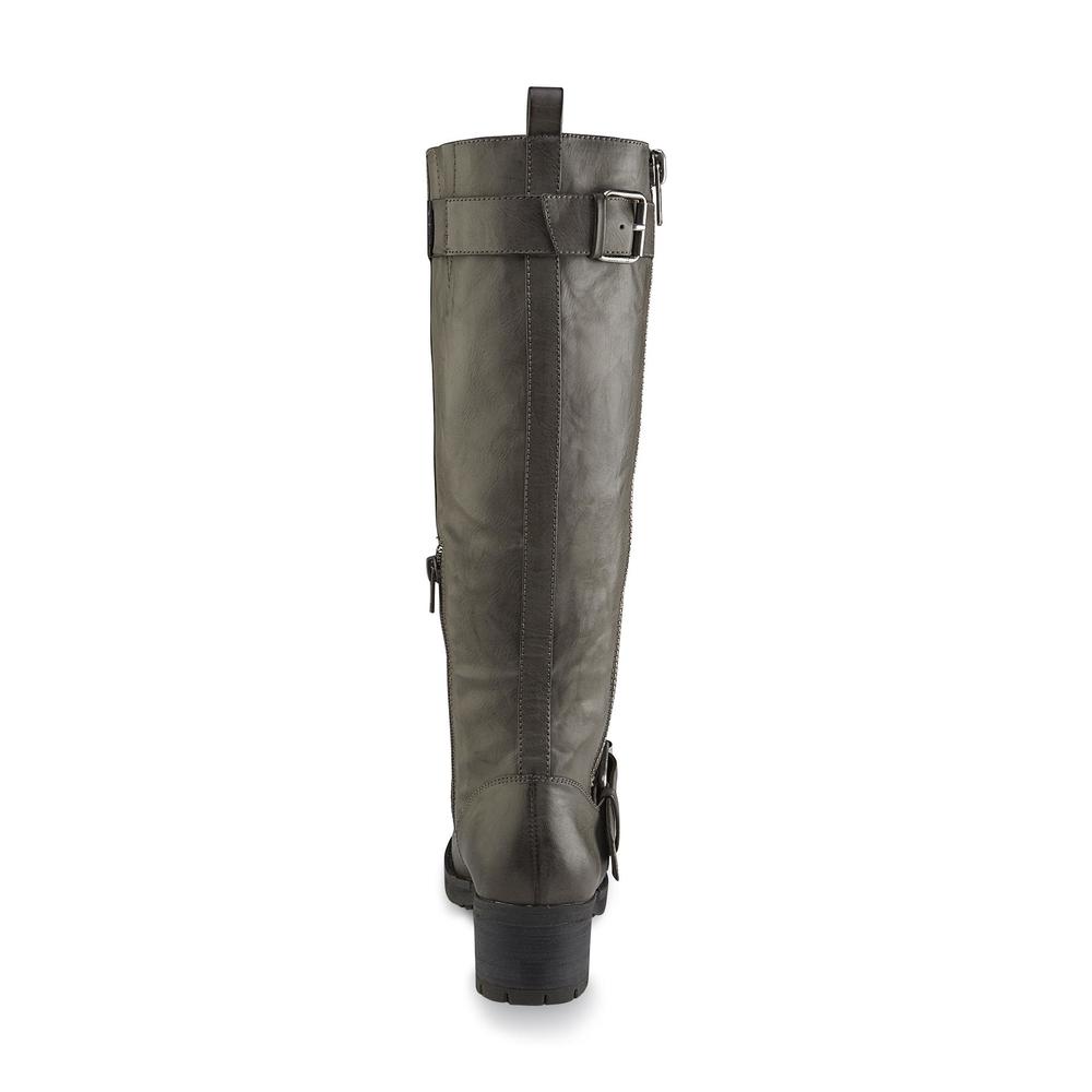 TheraShoe Women's Peterson Gray Knee-High Riding Boot
