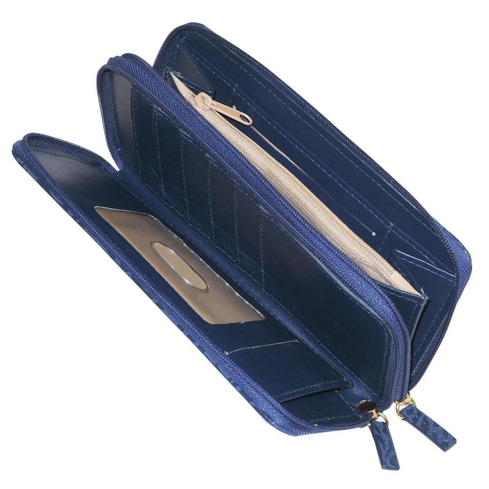 Buxton Women's Slim Double-Zip Wallet