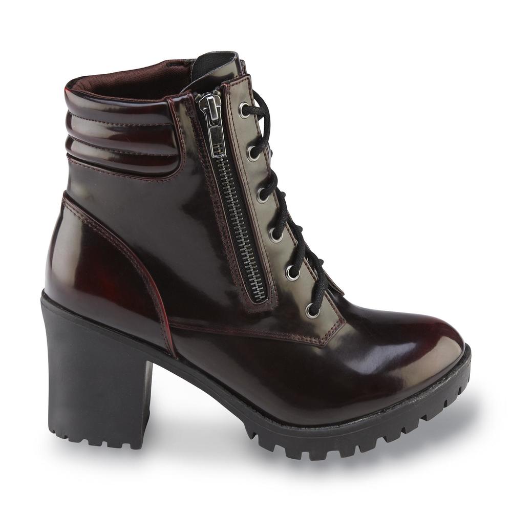 Bongo Women's Cali Burgundy Combat Boot