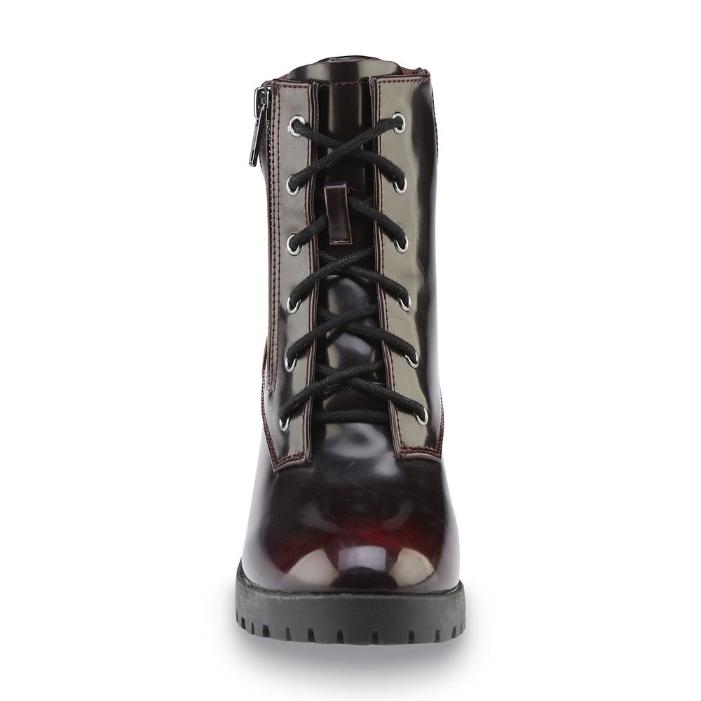 Bongo Women's Cali Burgundy Combat Boot