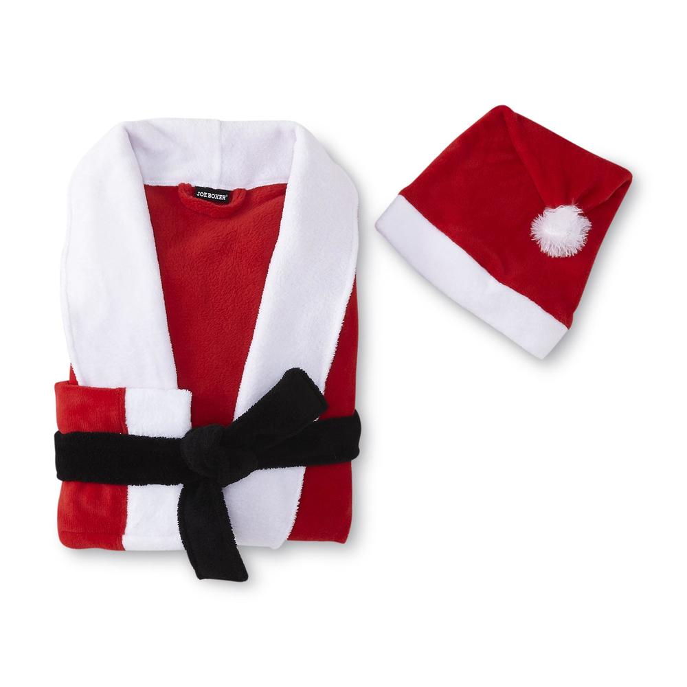 Joe Boxer Men's Christmas Bathrobe & Hat - Santa Claus