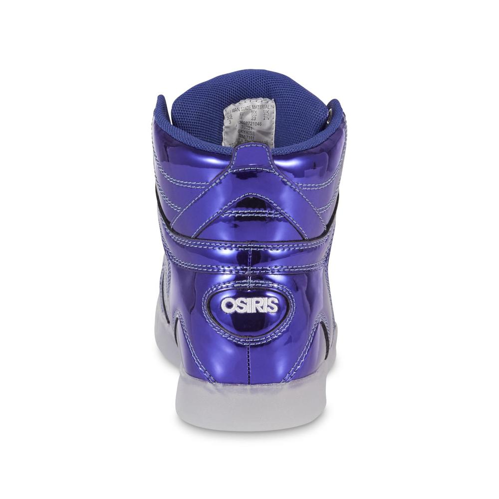 Osiris Girls' Skyrise Blue High-Top Light Up Fashion Sneaker