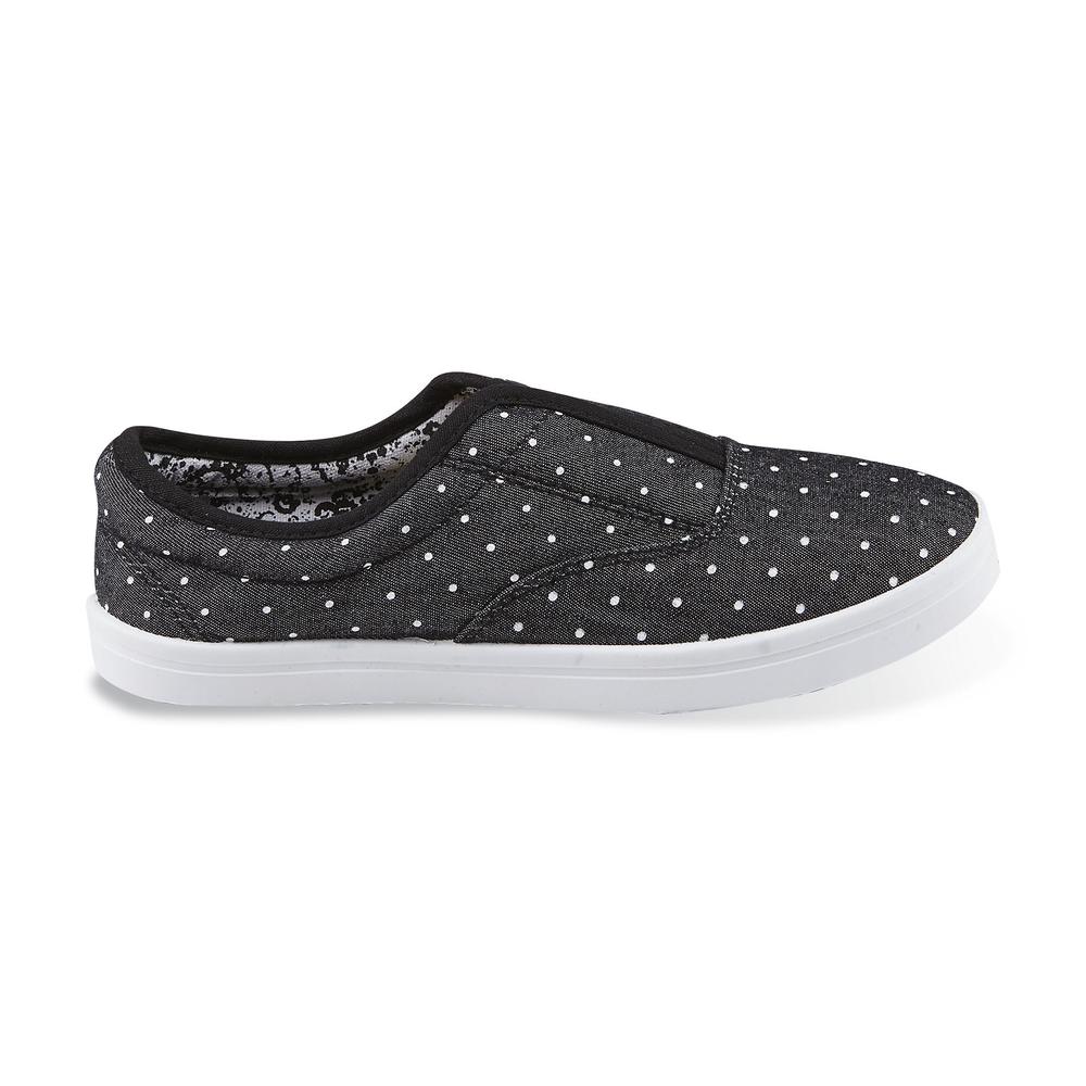 Basic Editions Women's Sadie Casual Sneaker - Black Polka Dot