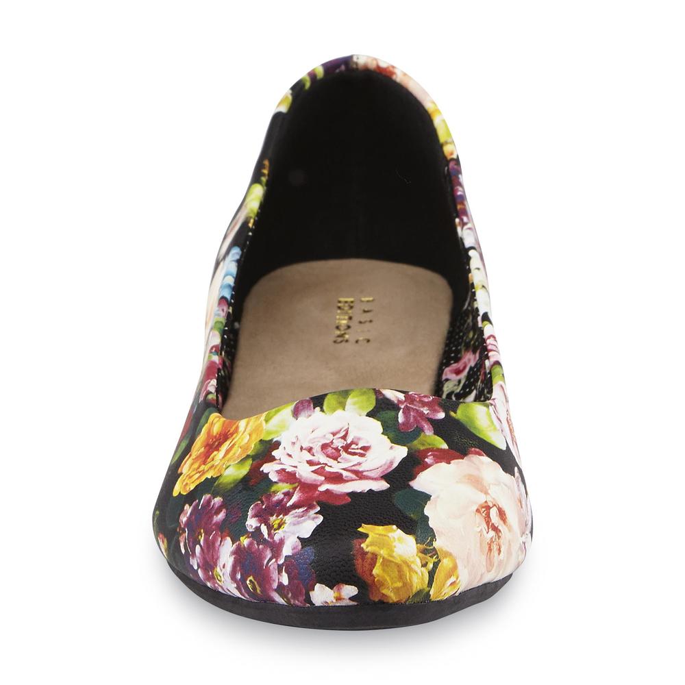 Basic Editions Womens Celina Floral Print Ballet Flat