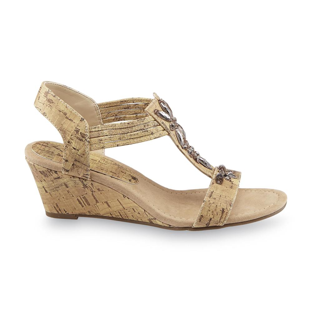 Jaclyn Smith Womens Maily Cork Wedge Dress Sandal