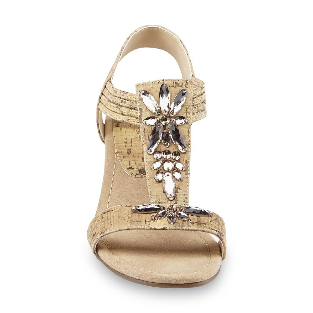 Jaclyn Smith Womens Maily Cork Wedge Dress Sandal