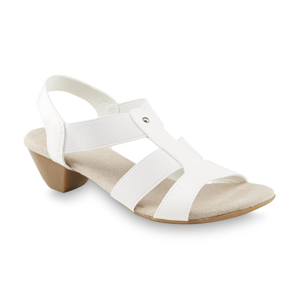 Laura Scott Women's Julie White Stretch Dress Sandal