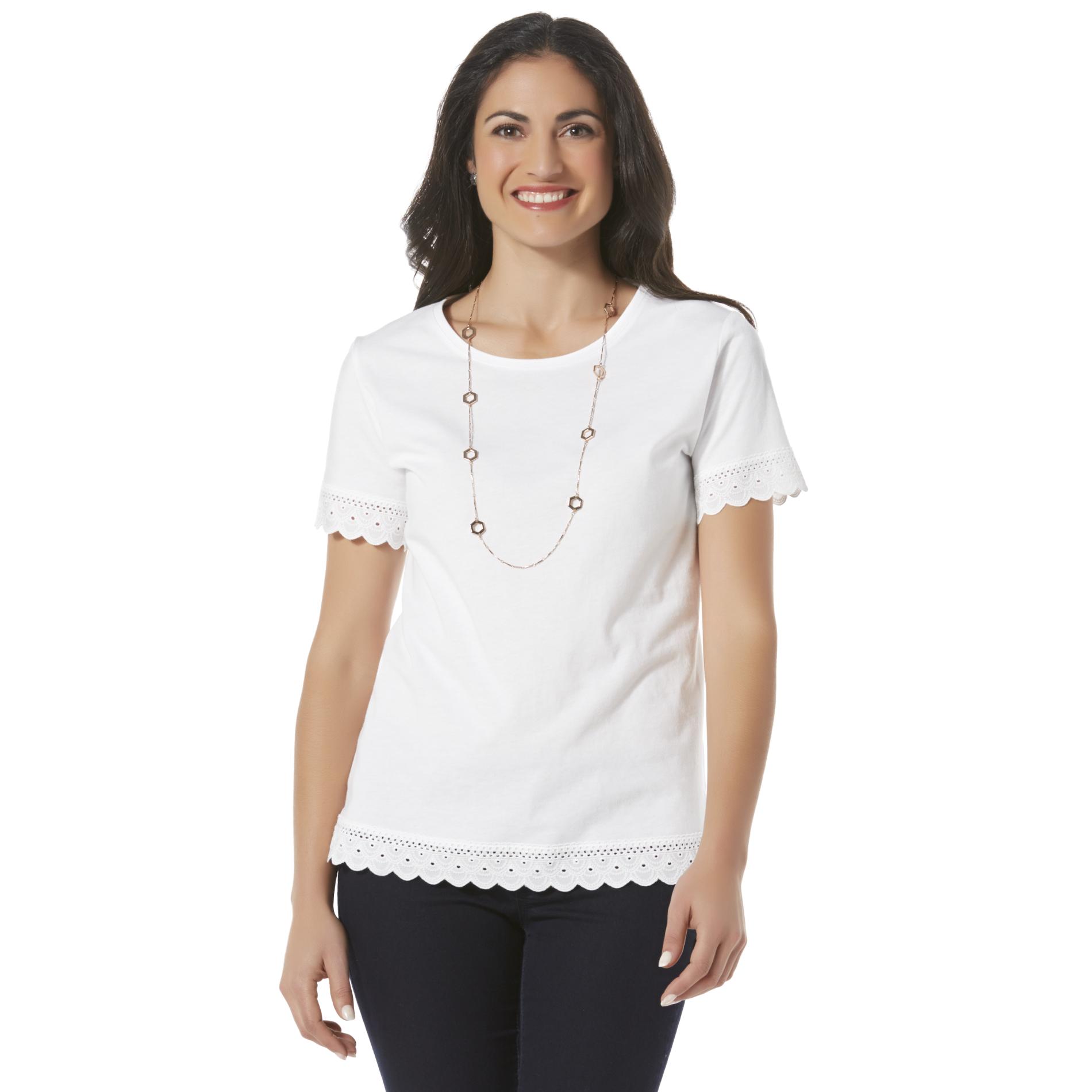 Laura Scott Petite's Eyelet Top