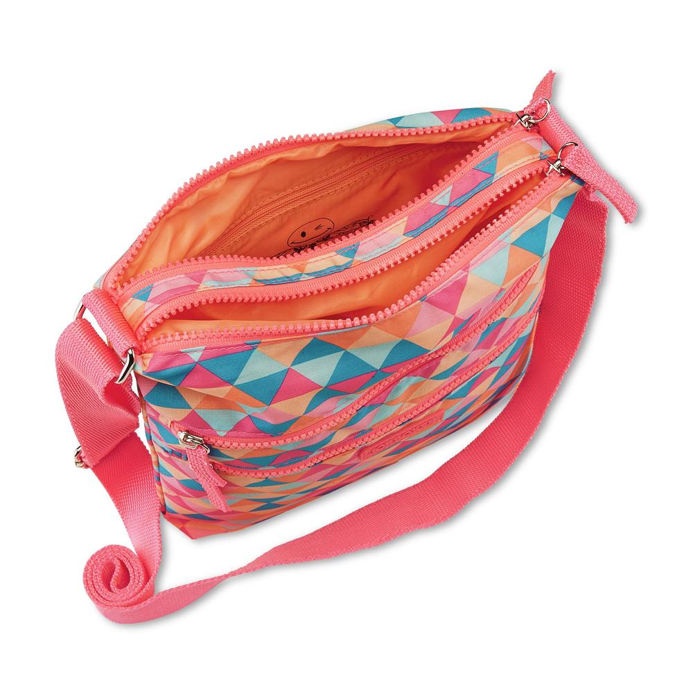 Joe Boxer Women's Canvas Crossbody Purse - Geometric