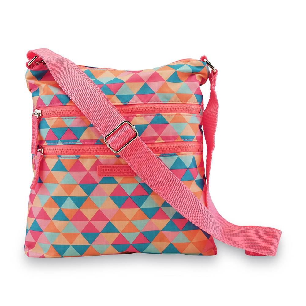 Joe Boxer Women's Canvas Crossbody Purse - Geometric