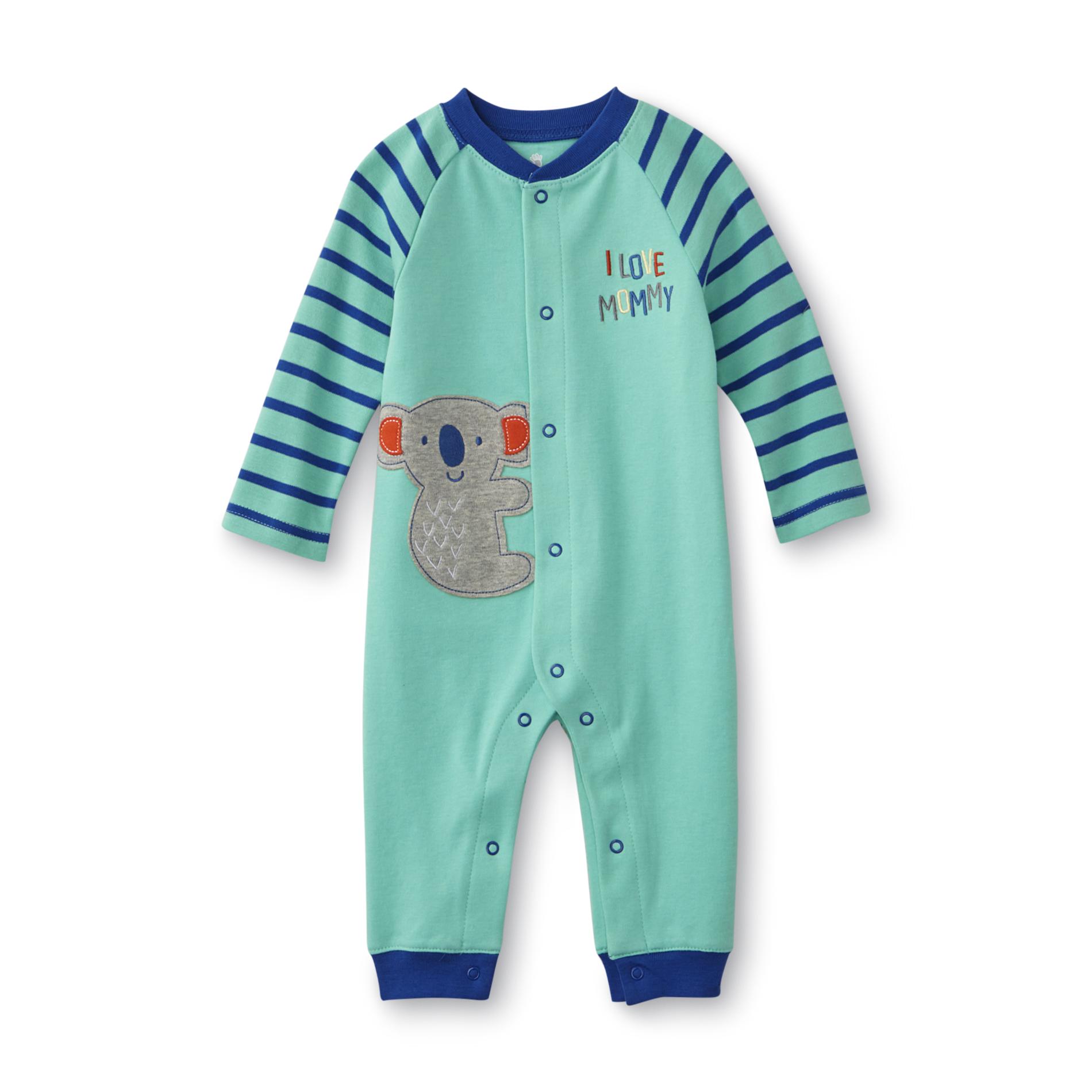 Newborn Boy's Footless Sleeper Pajamas - Koala