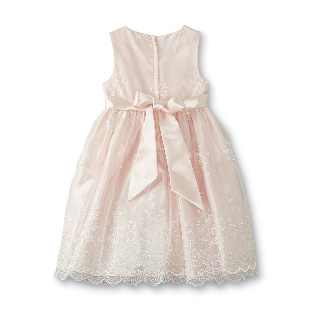 American Princess Girl's Sleeveless Party Dress - Embroidery